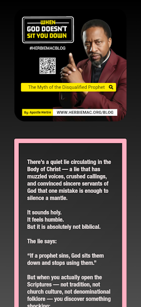 When God Doesn’t Sit You Down - Herbie Mac (Apostle of Encouragement)